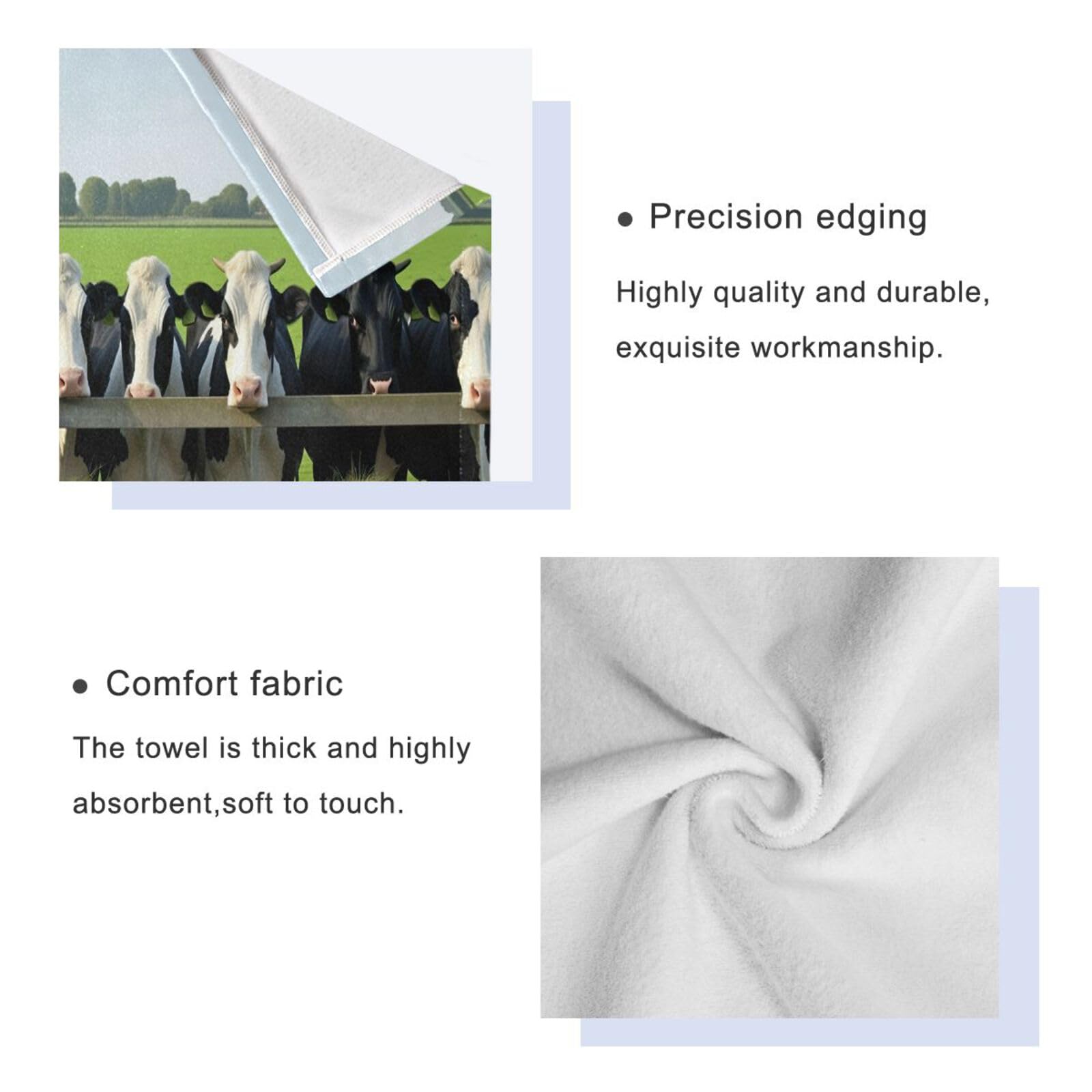 Flradish Funny Cows Towels 3 Pack Bath Towels for Bathroom Set Soft Cotton Highly Absorbent Lightweight & Quickdry Towel Set 1 Bath Towel,1 Hand Towel,1 Washclothe