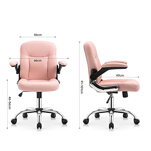 MayNuo Office Chair Gaming Chair Computer Chair Home Office Chairs Pink Leather Offce Chair with Wheels Swivels/3-Pack/Light Grey