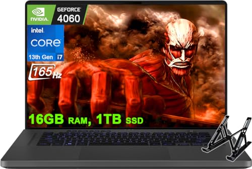 Asus ROG Zephyrus G16 Gaming Laptop 2023 Newest, 16" FHD 165Hz Laptop, 13th Gen Core i7-13620H(10-core), GeForce RTX 4060, 16GB RAM, 1TB SSD, Backlit Keyboard, Wi-Fi 6E, USB Type A&C, Windows 11 Home