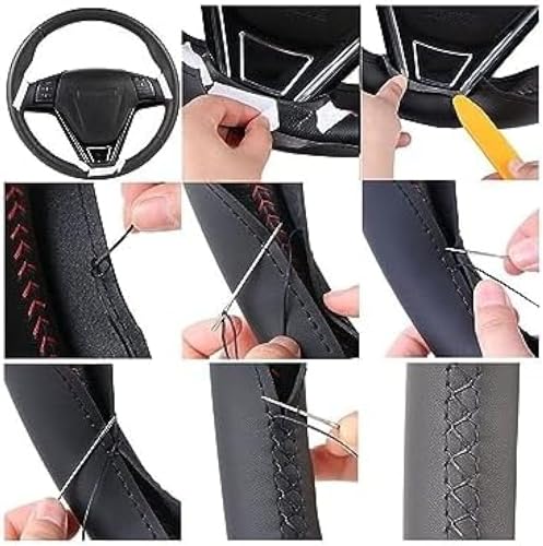 Car Steering Cover for V-olvo S80 2004 2005 XC70 2004-2010 S60 2004-2010 XC90 2004-2006 Car Steering Wheel Sleeve,Yellow