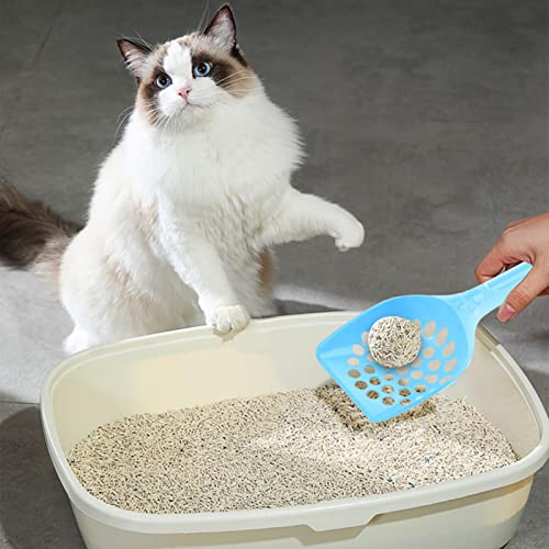 FRESO Pet Waste Scoop, Litter Scoop with Holder, Cat Stuff Poop Scooper, Cat Poop Shovel Solid Resin with Hook, Cat Cleaning Tool Hole Design, Pet Waste Management Ergonomics for Kittens Cats Dogs