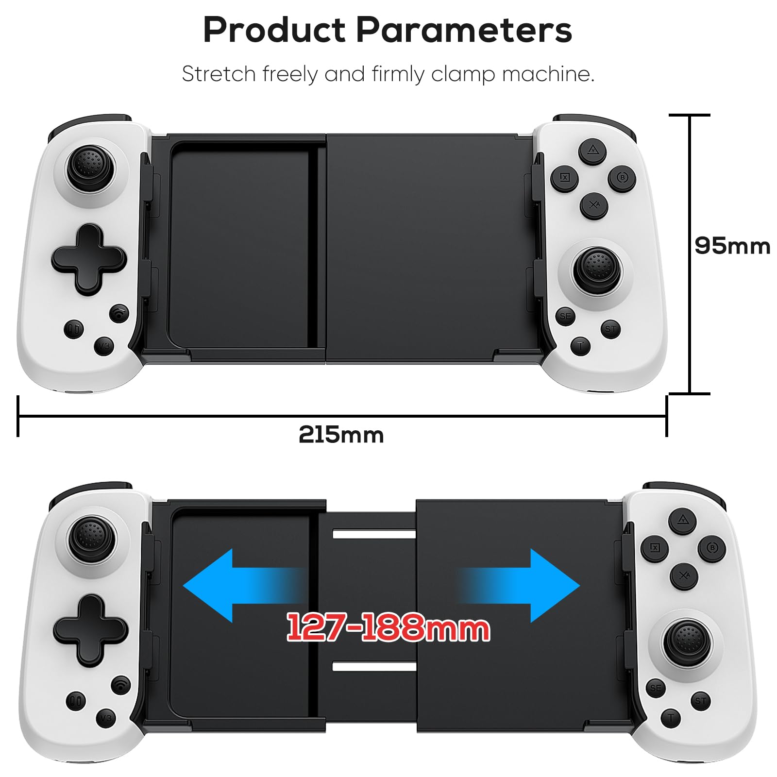 YUANHOT Gaming Controller for iPhone/Android,Mobile Bluetooth Phone Controller,Wireless Gamepad Console,Play PlayStation Xbox Cloud Steam Link Switch Luna Call of Duty Fortnite Controller Accessories