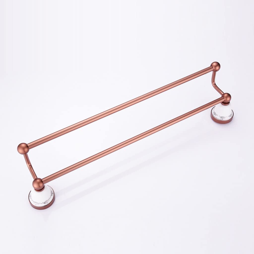 Bath Towel Bar European Rose Gold Towel Rack, Bath Towel Rail, Space Aluminum Towel Holder, Bathroom Rack Toilet Pendant Towel Holder