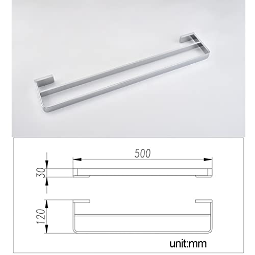 Bath Towel Bar Solid All Copper Double Rod Towel Rail, Bathroom Towel Rack, High-end Towel Bar Hardware Pendant Towel Holder (Color : 40CM)
