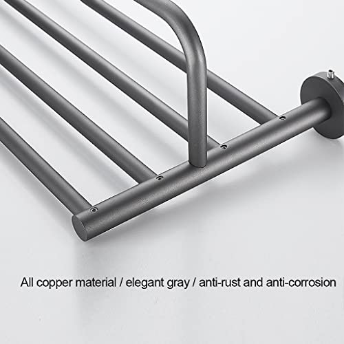 Bath Towel Bar All Copper Bathroom Shelf, Bath Towel Rack, Gray Towel Hanger, Bathroom All Copper Towel Rail Towel Holder (Color : Double Rod)