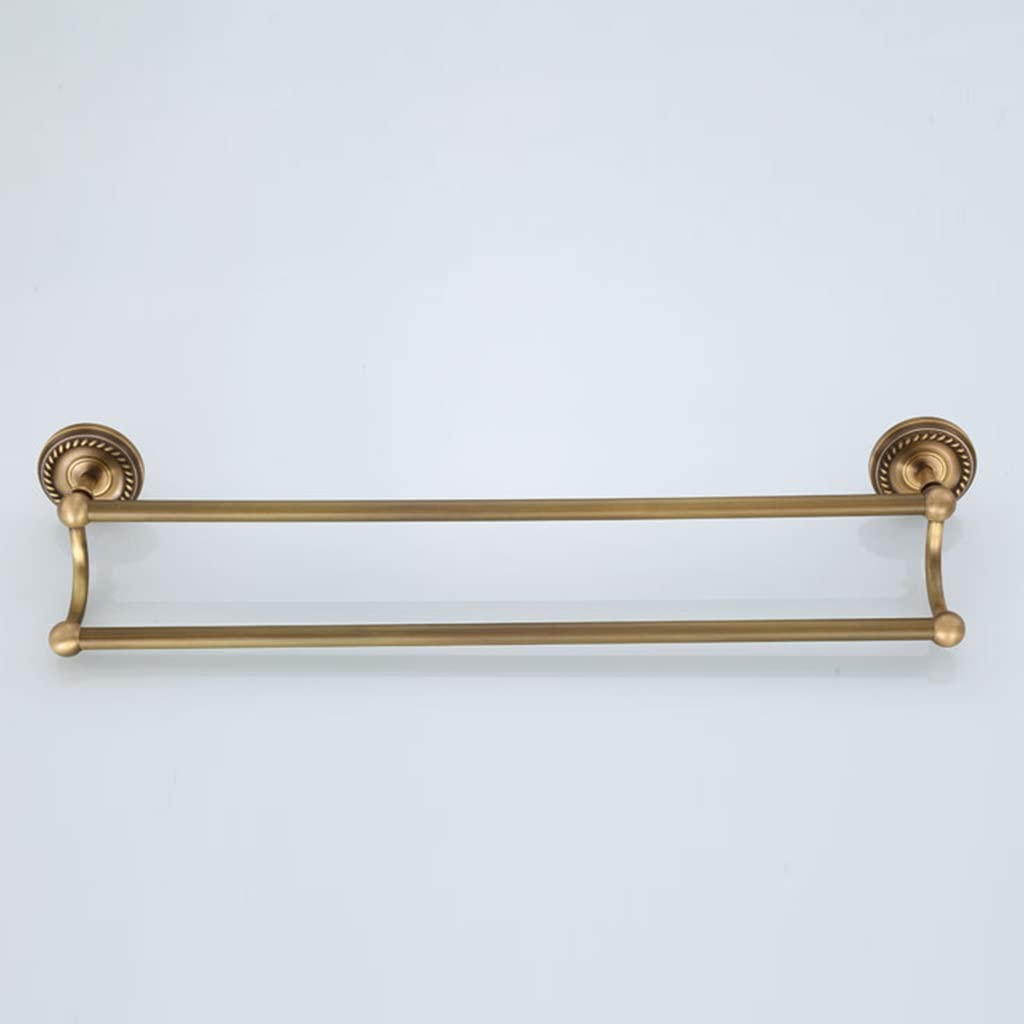 Bath Towel Bar European Style Antique Brass Antique Double Towel Rack, Bathroom Bathroom Towel Rail Towel Holder