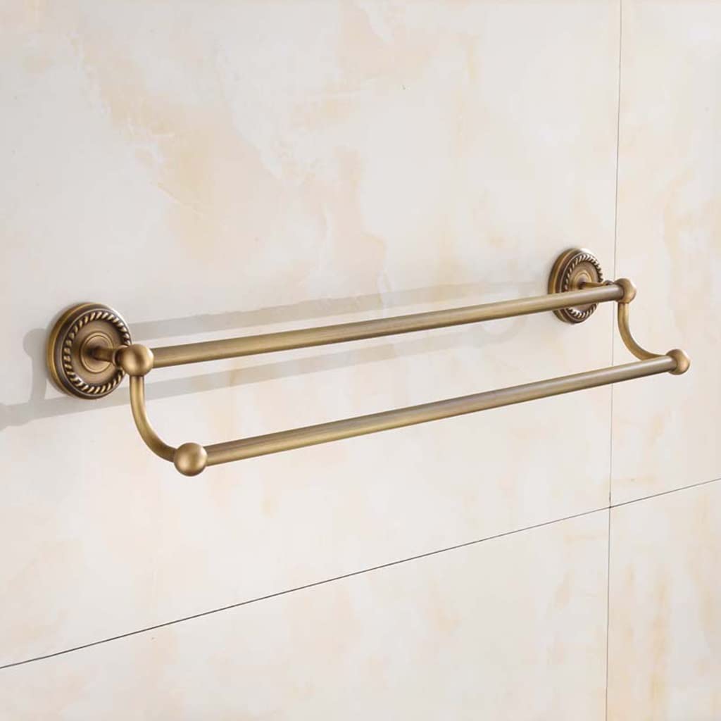 Bath Towel Bar European Style Antique Brass Antique Double Towel Rack, Bathroom Bathroom Towel Rail Towel Holder