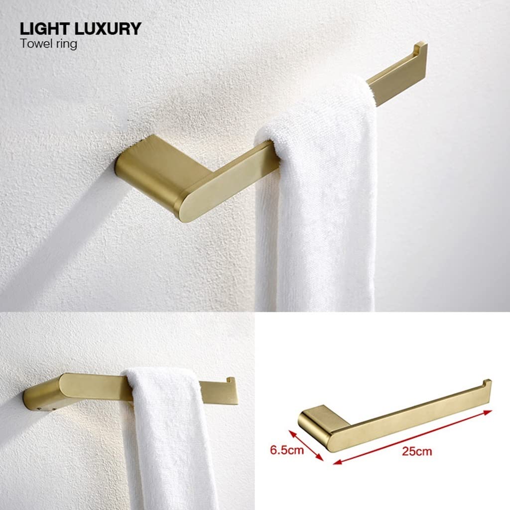 Bath Towel Bar Brushed Gold 304 Stainless Steel Towel Hanger, Towel Ring, Towel Rail, Bathroom Hardware Pendant Towel Holder