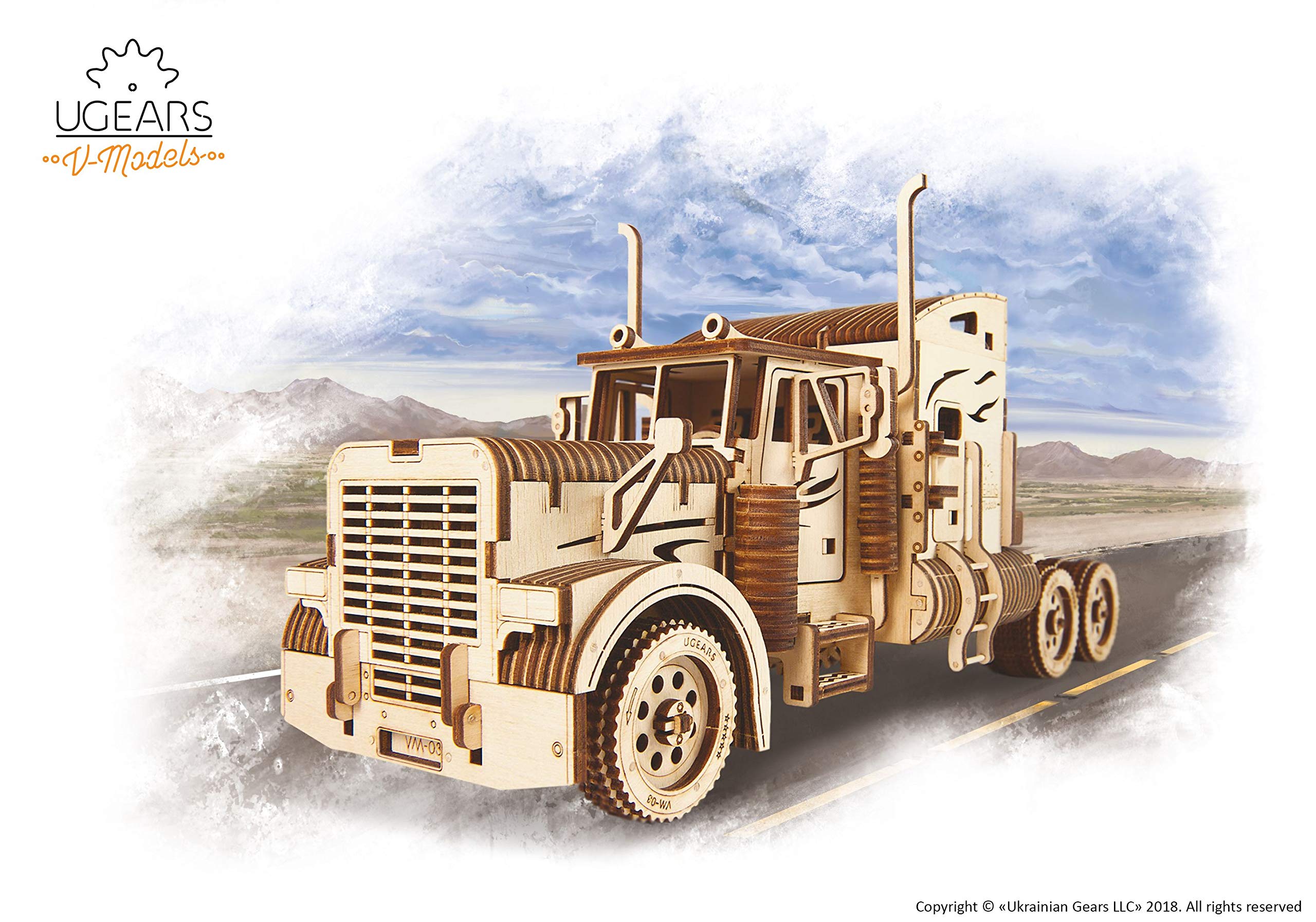 UGEARS Bundle Heavy Boy Truck VM-03 and Trailer for Heavy Boy Truck VM-03 Self-Assembling 3D Wooden Model Models 3-D Wooden Puzzle - Mechanical Heavy Boy Truck VM-03