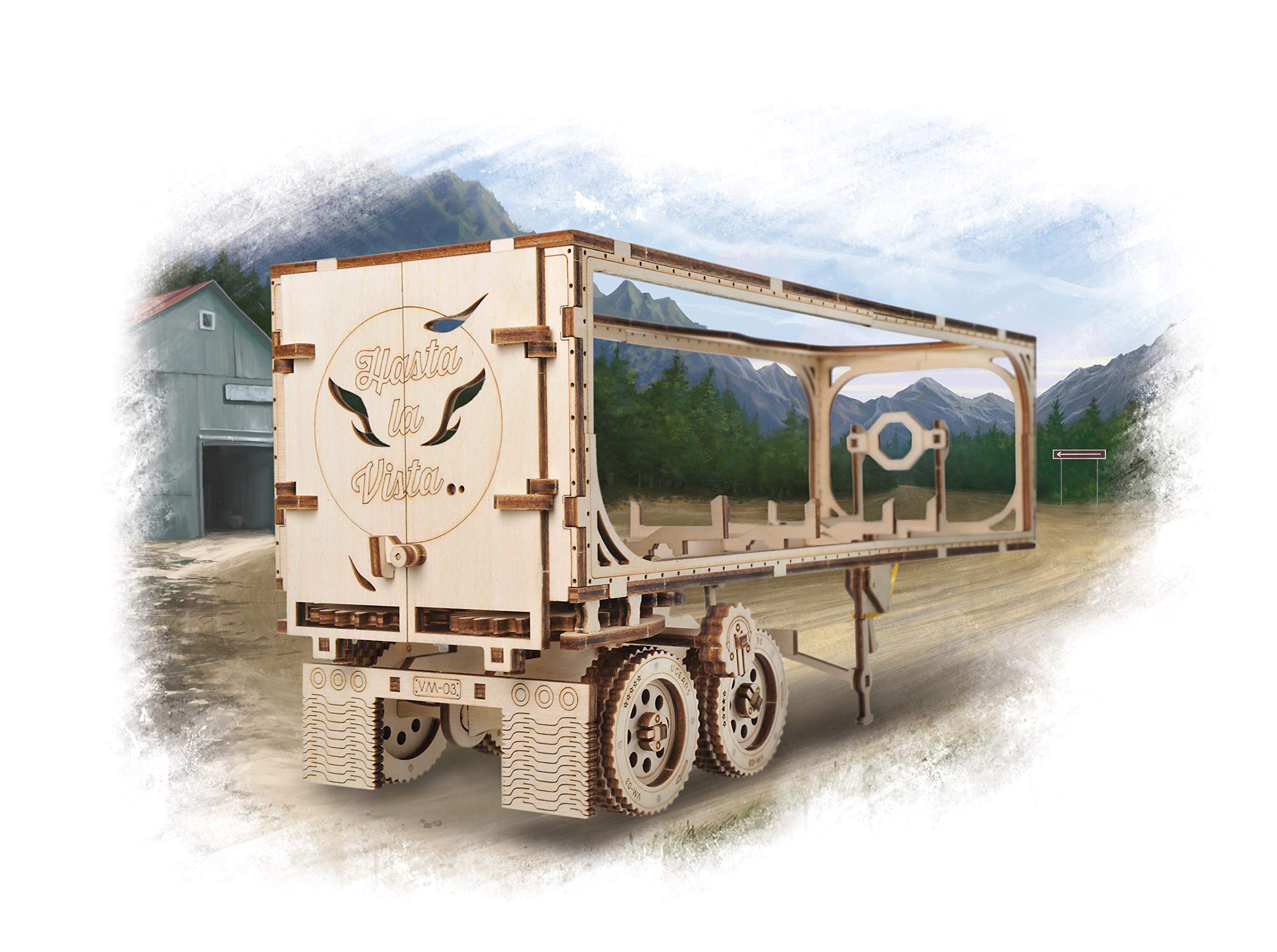 UGEARS Bundle Heavy Boy Truck VM-03 and Trailer for Heavy Boy Truck VM-03 Self-Assembling 3D Wooden Model Models 3-D Wooden Puzzle - Mechanical Heavy Boy Truck VM-03