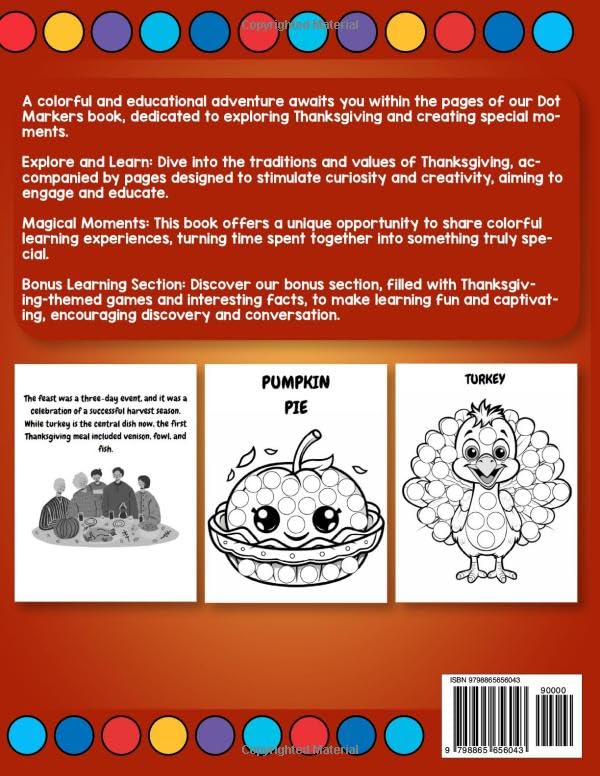 Thanksgiving Dot Markers Activity Book: Festive Fun for Little Artists | Engaging Thanksgiving Themed Activities with Dot Markers for Toddlers and Pre-Schoolers