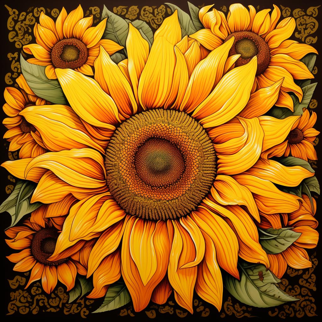 Fun Sunflower You are My Sunshine 5D Adult Diamond Art,DIY Diamond Art Painting Kit for Decor Canvas 13.7x13.7inch/35x35cm