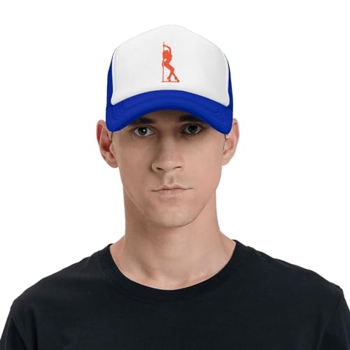 Pole Dancer Stripper Funny Trucker Hat Adult Adjustable Baseball Cap Breathable Unisex Fishing Hats Blue