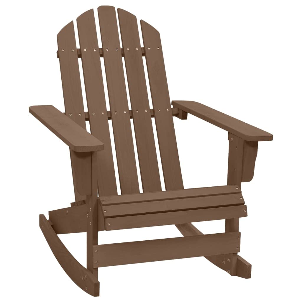 loibinfen Wooden Patio Rocking Chair,High Back Porch Rocker,Outdoor Rocking Chair, Widely Used for Lawn, Porch, Backyard, Indoor and Garden, Wood Brown
