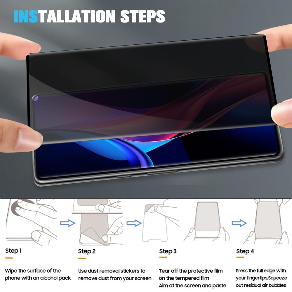 [1+2 Pack] Pixel 7 Pro Privacy Screen Protector with Camera Lens Protector, 3D Full Coverage, 9H Tempered Glass Scratch Resistant, for Google Pixel 7 Pro Screen Protector (6.7 Inch)