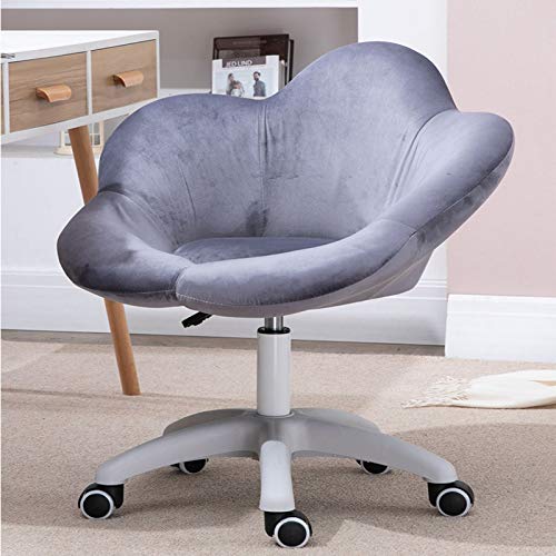 MayNuo Office Chair Gaming Chair Computer Chair Ergonomic Adults Computer Chair Petal Swivel Chair with Soft Seat,Adjustable Desk Chair Upholstered Armchair for Bedroom Living,Home Offi/Gray/33*42*35C