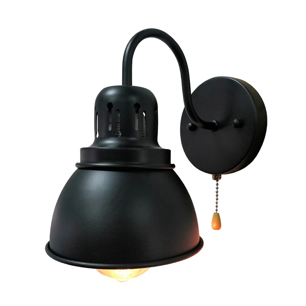 KARAOT Gooseneck Wall Lights E27 Retro Barn Wall Lamp Shade Rustic Loft Wall Sconce Industrial with Pull Cord Switch Fixture Lighting Lamp Shade for Bedroom Cafe Bar Restaurant Office