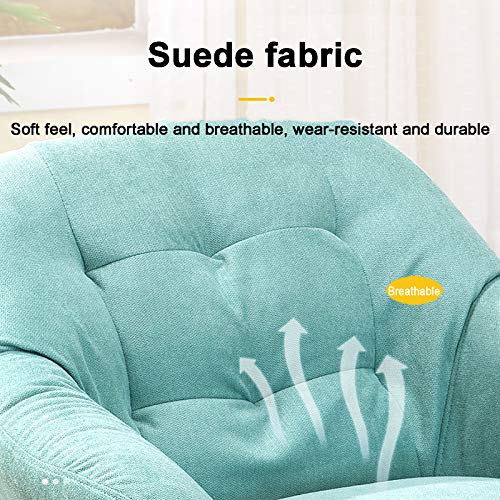 MayNuo Office Chair Gaming Chair Computer Chair Mid-Back Computer Chair Adjustable Desk Chair,Ergonomic Office Chair with Thick Seat Cushion,Upholstered Task Swivel Chair for Execu/Blue/42*42*63Cm(17*