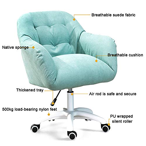MayNuo Office Chair Gaming Chair Computer Chair Mid-Back Computer Chair Adjustable Desk Chair,Ergonomic Office Chair with Thick Seat Cushion,Upholstered Task Swivel Chair for Execu/Blue/42*42*63Cm(17*