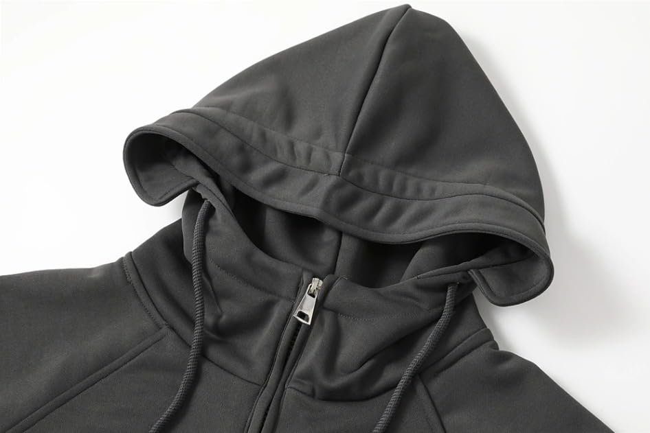QARMAX Men Tactical Sweatshirt Quarter Zip Cargo Pullover Hoodies Workout Gym Sports Running Outdoor Winter Jackets (D,2XL)