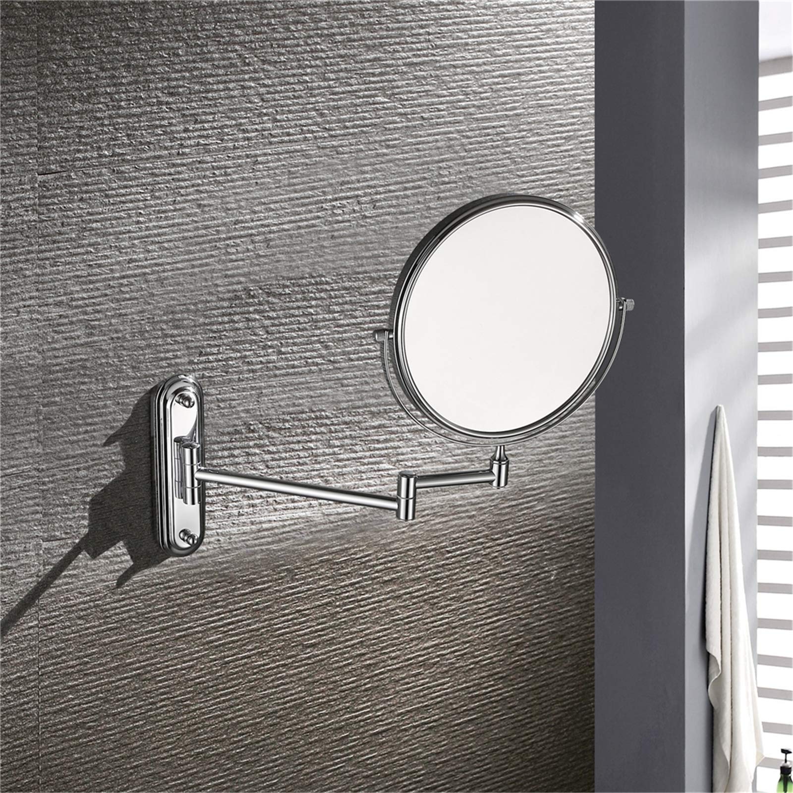 LEEOX Vanity Mirror Folding Mirror Travel Make up Mirror Retro Dresser Magnifying Makeup Mirror Tabletop Vanity Mirror Personal Cosmetic Mirror Pedestal Makeup Mirror Double Mirror Round