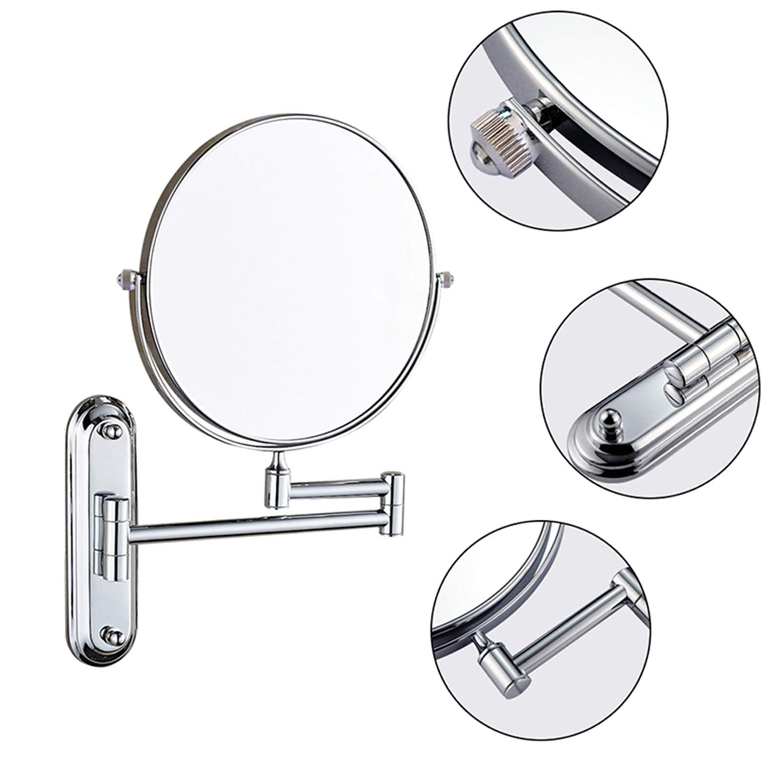 LEEOX Vanity Mirror Folding Mirror Travel Make up Mirror Retro Dresser Magnifying Makeup Mirror Tabletop Vanity Mirror Personal Cosmetic Mirror Pedestal Makeup Mirror Double Mirror Round