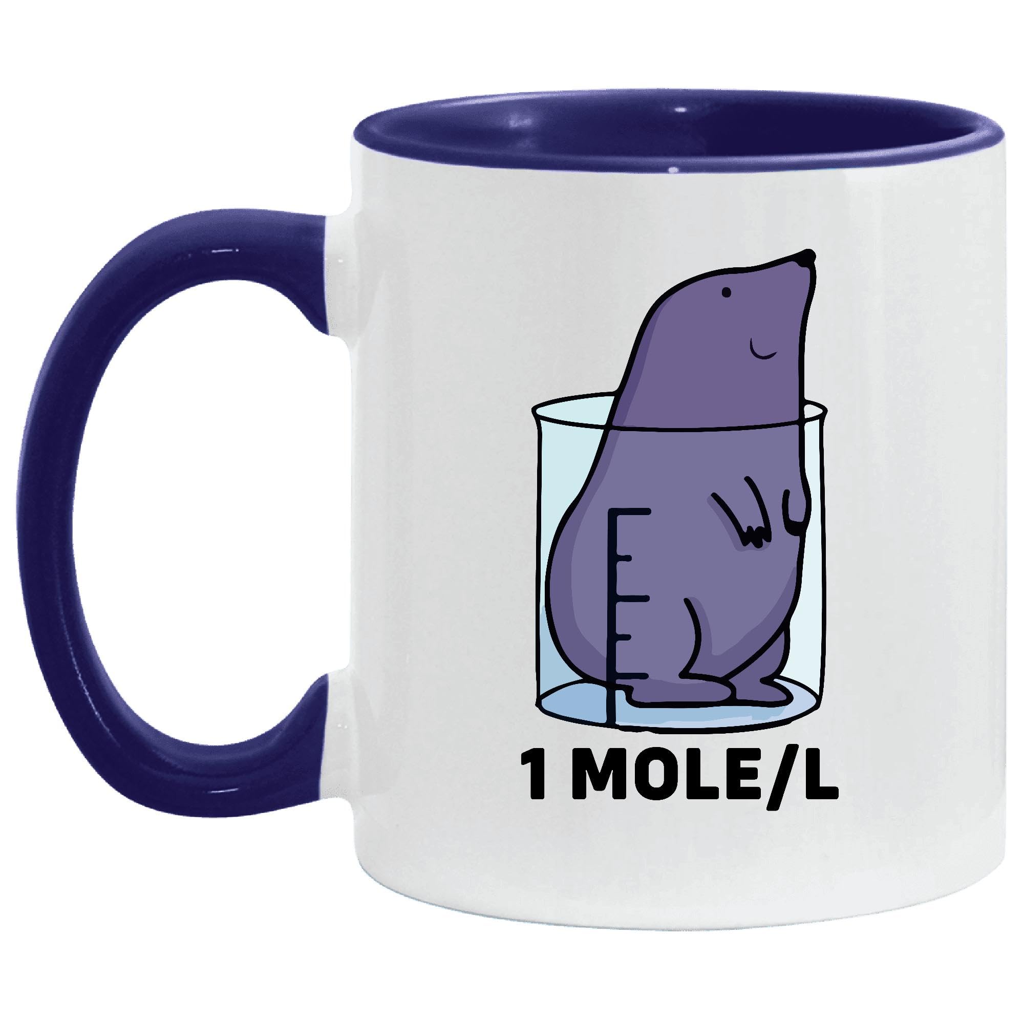 Chemistry Chemist Student Science Teacher 1 mole 11oz 15oz Inner Color Accent Mug
