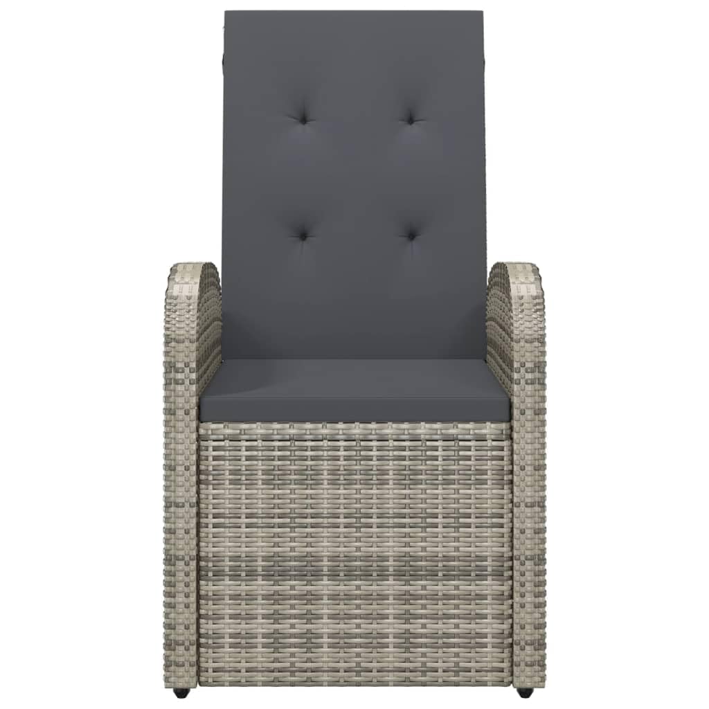 UTSRABFA Conversation Furniture Set Patio Dining Chair Outdoor Club Chair Reclining Patio Chairs 2 pcs with Cushions Poly Rattan Grayfor Garden,Backyard, Lawn, Porch, Poolside