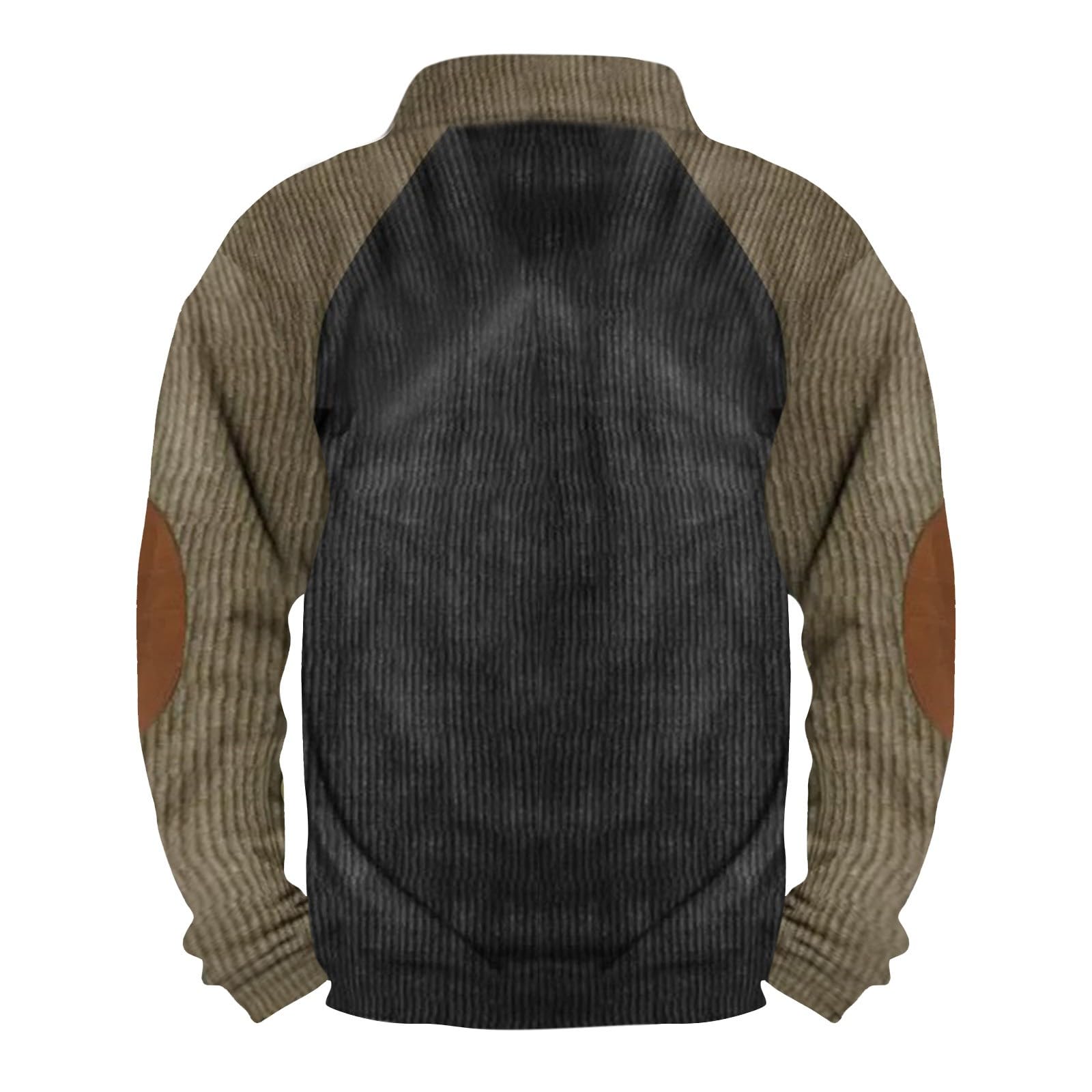 Henley Shirt for Men,Fall Lightweight Sweatshirt Vintage Solid Pullover Casual Sweater with Patched Elbow Blue Hoodie Drawstringts For Men Drawstringt,(B-Black,3XL)