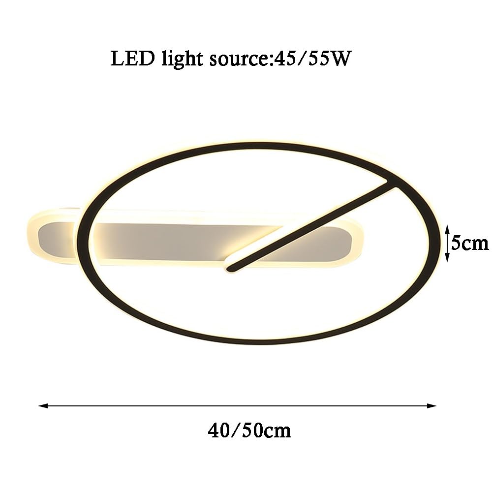 Hanging Lamp, Ultra-Thin Round Ceiling Light, LED Three Color Dimming Flush Mount Ceiling Light, Dimmable 3000K-6000K Ceiling Lamps for Bedroom Dining Living Room Kitchen Hallway (Size : 50cm)