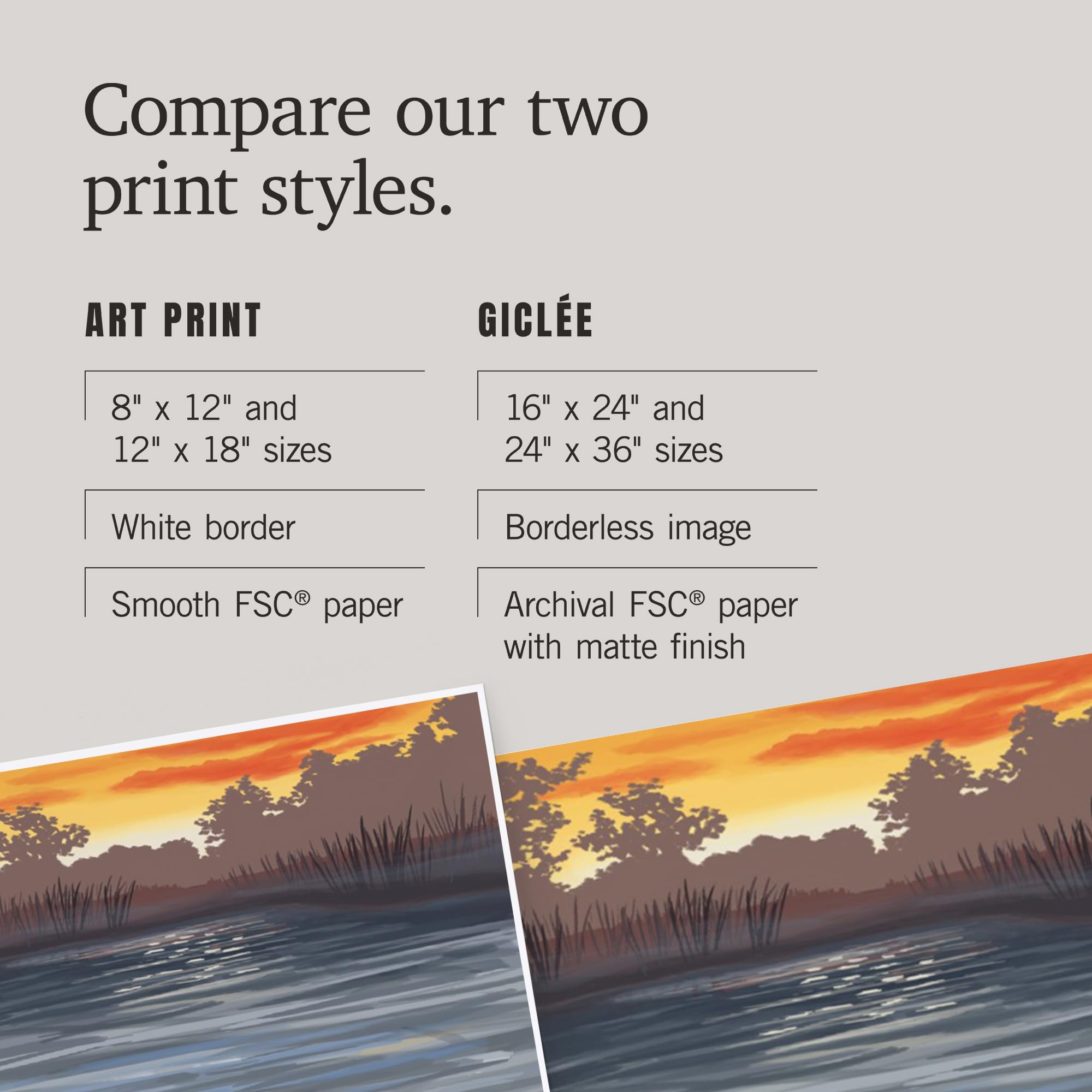Lantern Press 8x12 Inch Art Print Wall Decor, Loons and Lake at Sunset