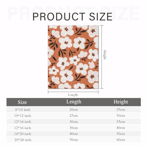 VEASPAEX Diamond Painting Kit Orange Background Flowers Pattern Adult Diamond Art Kit 8x10 inches DIY Digital Painting Full Drill Diamond Dot Craft Suitable for Home Wall Art Decoration.