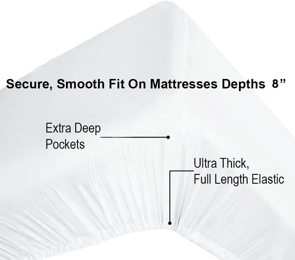 MGPS 100% Real Certified Organic Cotton Bedsheet Set, Full Size 6 Piece 800-Thread-Count Sheet Set, [1 Fitted + 1 Flat + 4 Pillowcases], Fits Mattress Upto 8" Deep Pocket - Lilac