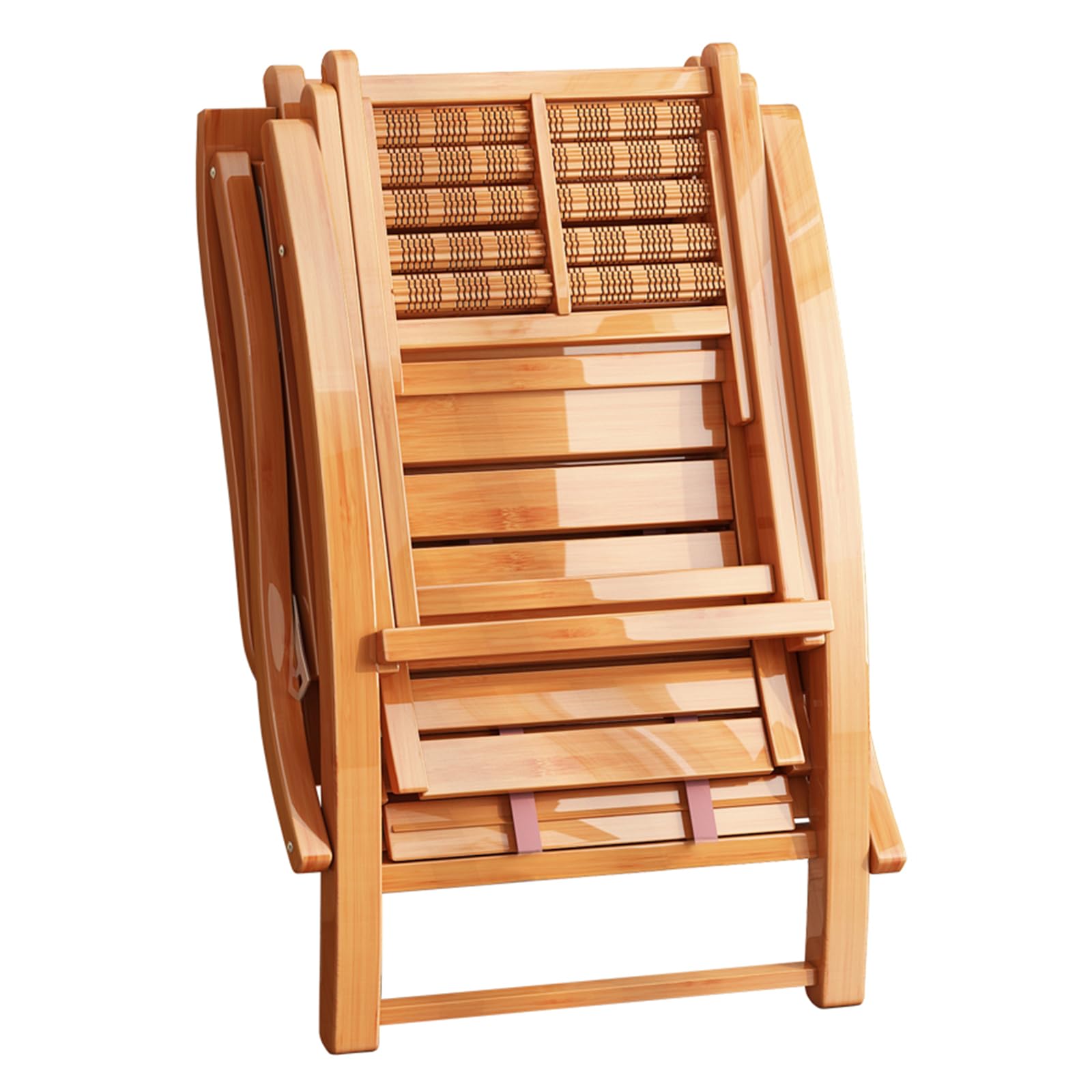 Outdoor Rocking Chair,Foldable Recliner,Bamboo Lounge Chair,Foldable Rocking Chair,Garden Deck Chairs for Elderly,Garden Chair,with Headrest Pillow and Foot Massage Board(Grey)