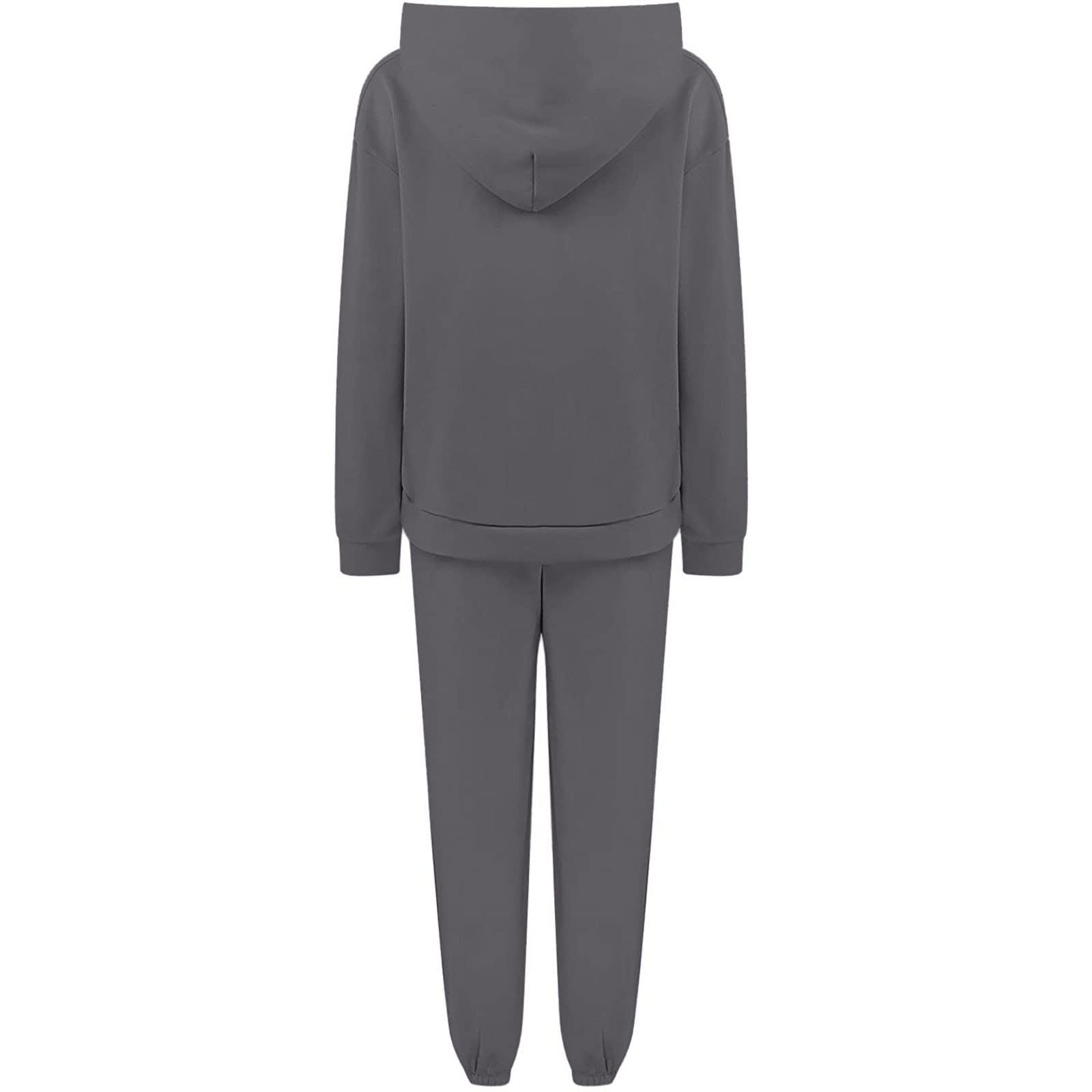 FUJATXIA Loungewear Sets for Women 2 Piece-Women's Sweatsuit Set 2 Piece Long Sleeve Hoodie and Sweatpants Sport (Grey, S)