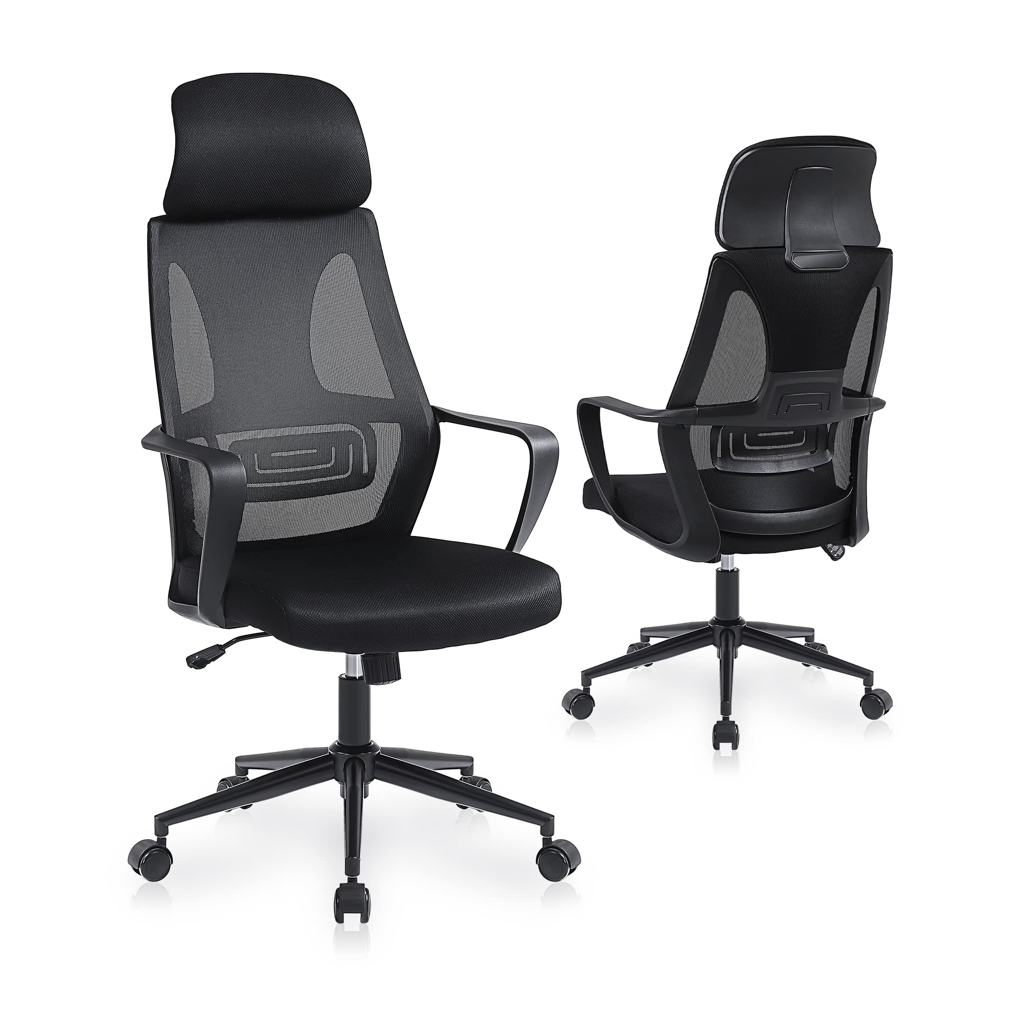 ralex-chair Office Chair Ergonomic Desk Chair Comfort Adjustable Height with Wheels,Lumbar Support Mesh Swivel Computer Home Office Study Task Chair (Black)