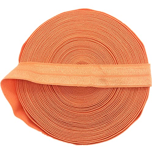 WEKIVA Silk Ribbon for Crafts,5 Yards 15mm Elastic Band Multicolor Fold Over Spandex Elastic Ribbon for Sewing Lace Trim Waist Band Garment Accessory