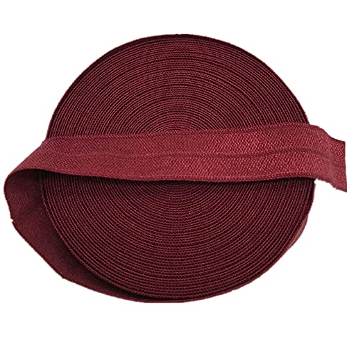 WEKIVA Silk Ribbon for Crafts,5 Yards 15mm Elastic Band Multicolor Fold Over Spandex Elastic Ribbon for Sewing Lace Trim Waist Band Garment Accessory (Color : Variety of Colors)