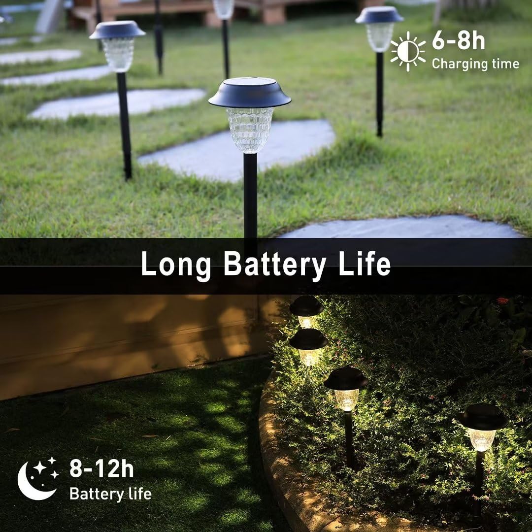 oditton Solar Pathway Lights, 1 Pack - Solar Light, Solar Spotlight, Solar Landscape Lights - Waterproof IP66, 3 Lighting Modes Super Bright LED for Outdoor Garden, Backyard, and Patio