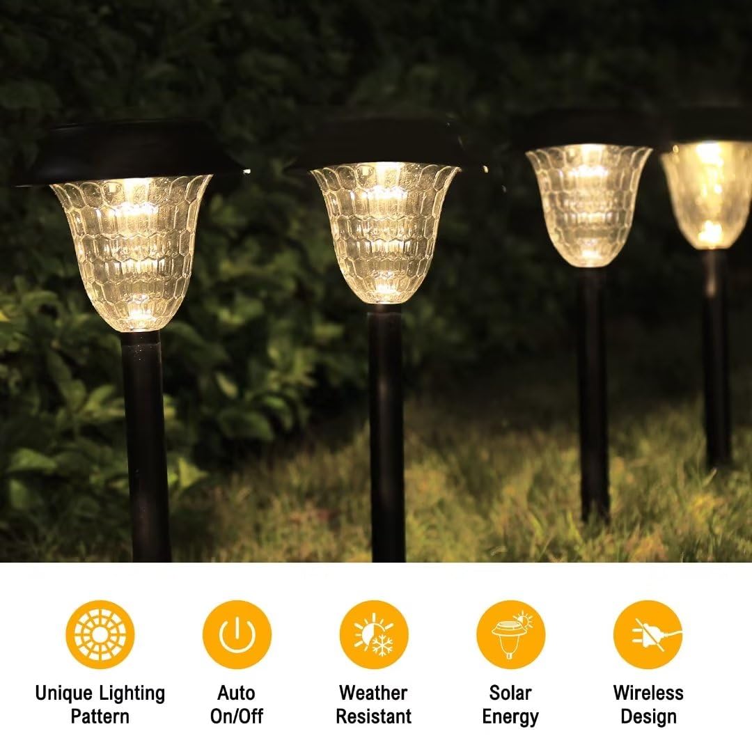 oditton Solar Pathway Lights, 1 Pack - Solar Light, Solar Spotlight, Solar Landscape Lights - Waterproof IP66, 3 Lighting Modes Super Bright LED for Outdoor Garden, Backyard, and Patio