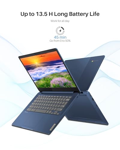 Lenovo 2023 Slim 3 Chromebook Laptop, 14" FHD Touch Screen for Student and Business, 8-Core MediaTek 520 Processor, 4GB RAM, 64GB eMMC, 13.5 H Long Battery Life, Wi-Fi 6, Webcam, Chrome OS