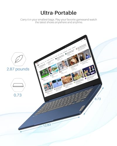 Lenovo 2023 Slim 3 Chromebook Laptop, 14" FHD Touch Screen for Student and Business, 8-Core MediaTek 520 Processor, 4GB RAM, 64GB eMMC, 13.5 H Long Battery Life, Wi-Fi 6, Webcam, Chrome OS