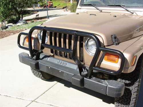Rampage Euro Front Grille Guard | Steel, Black | 7659 | Fits 1987 - 2006 Jeep Wrangler YJ & TJ