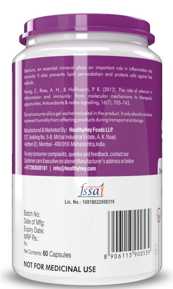 Nutrition Selenium Capsules 40mcg - Superior Absorption - 60 Vegetarian Capsules