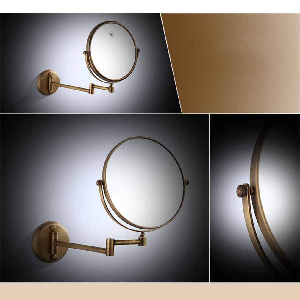 KARAOT Wall-Mounted Makeup Mirror, Shaving Mirror 3X Magnification, Normal Double-Sided Round Bathroom Vanity Mirror Swivel, Extendable and Folding, 360° Free Rotation, for Shaving, Makeup