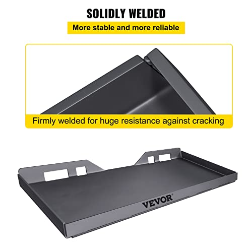 VEVOR 1/2" Skid Steer Attachment, Universal Quick Attach Mount Plate Compatible with Buckets, Plows, Forks and Tractors, Black