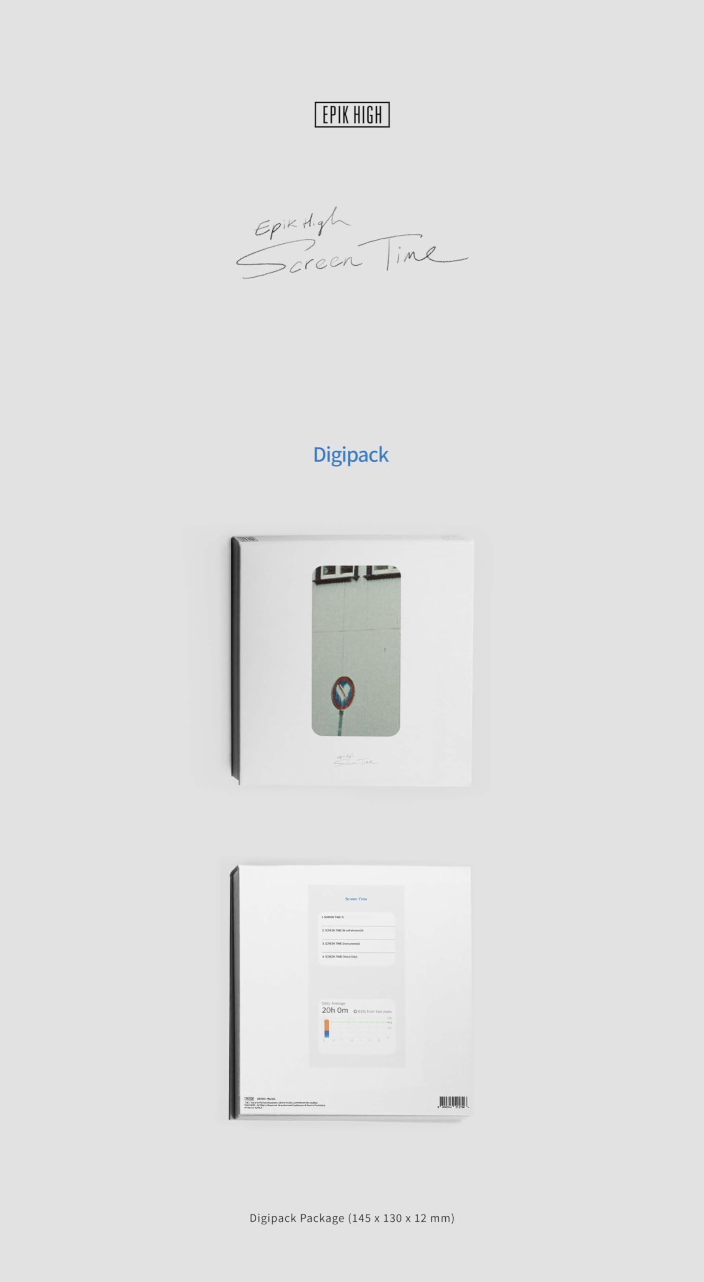 EPIK HIGH Screen Time Album [Screen Time]+Pre Order Benefits+BolsVos Exclusive K-POP Inspired Digital Merches (Goal Setting Planner, Sticker Pack)