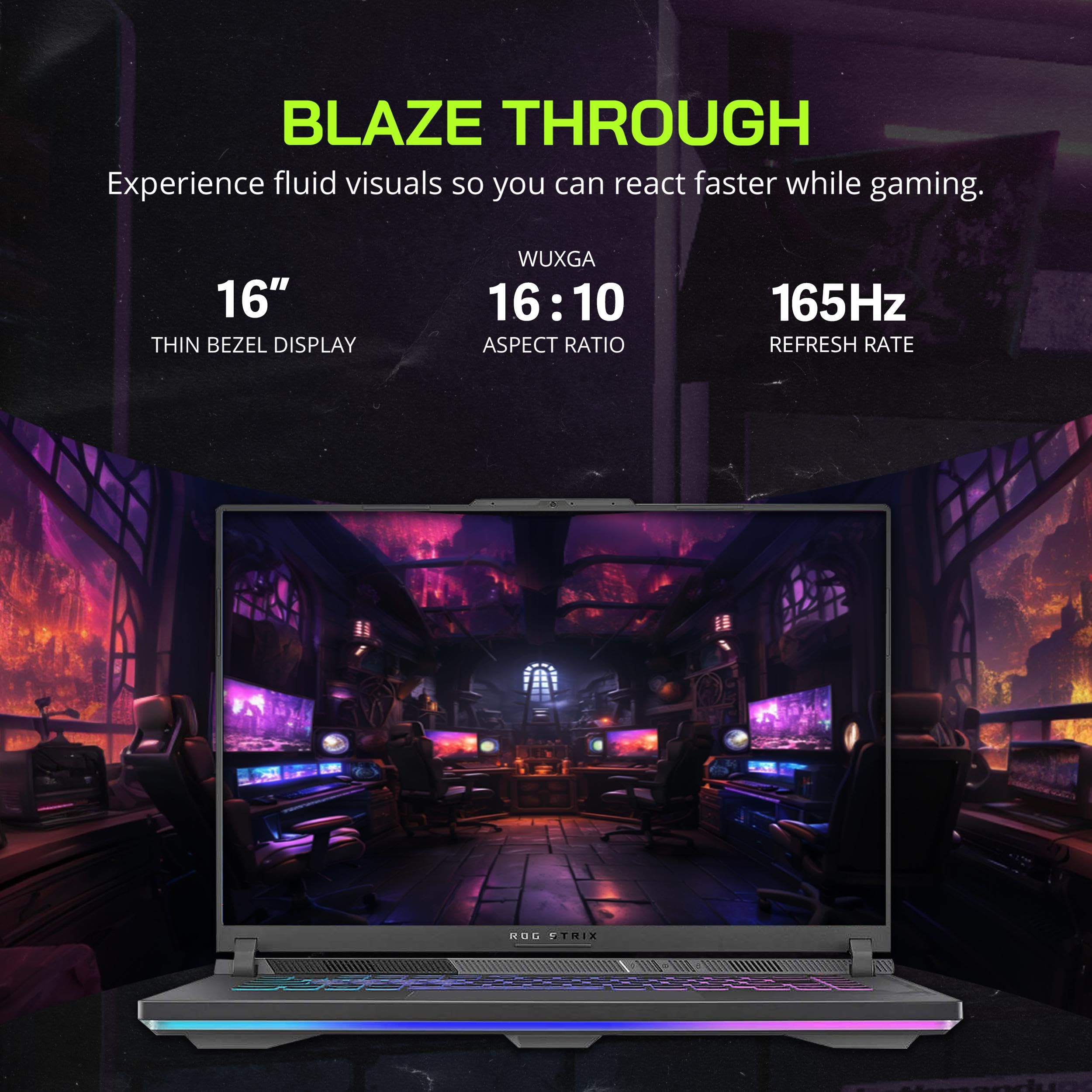 asus ROG Strix G16 16'' WUXGA 165Hz Gaming Laptop, Intel Core i7-13650HX, NVIDIA GeForce RTX 4060, 64GB DDR5 RAM, 4TB SSD, RGB 4zone Backlit Keyboard, Win 11Pro, Gray, 32GB Hotface USB Card