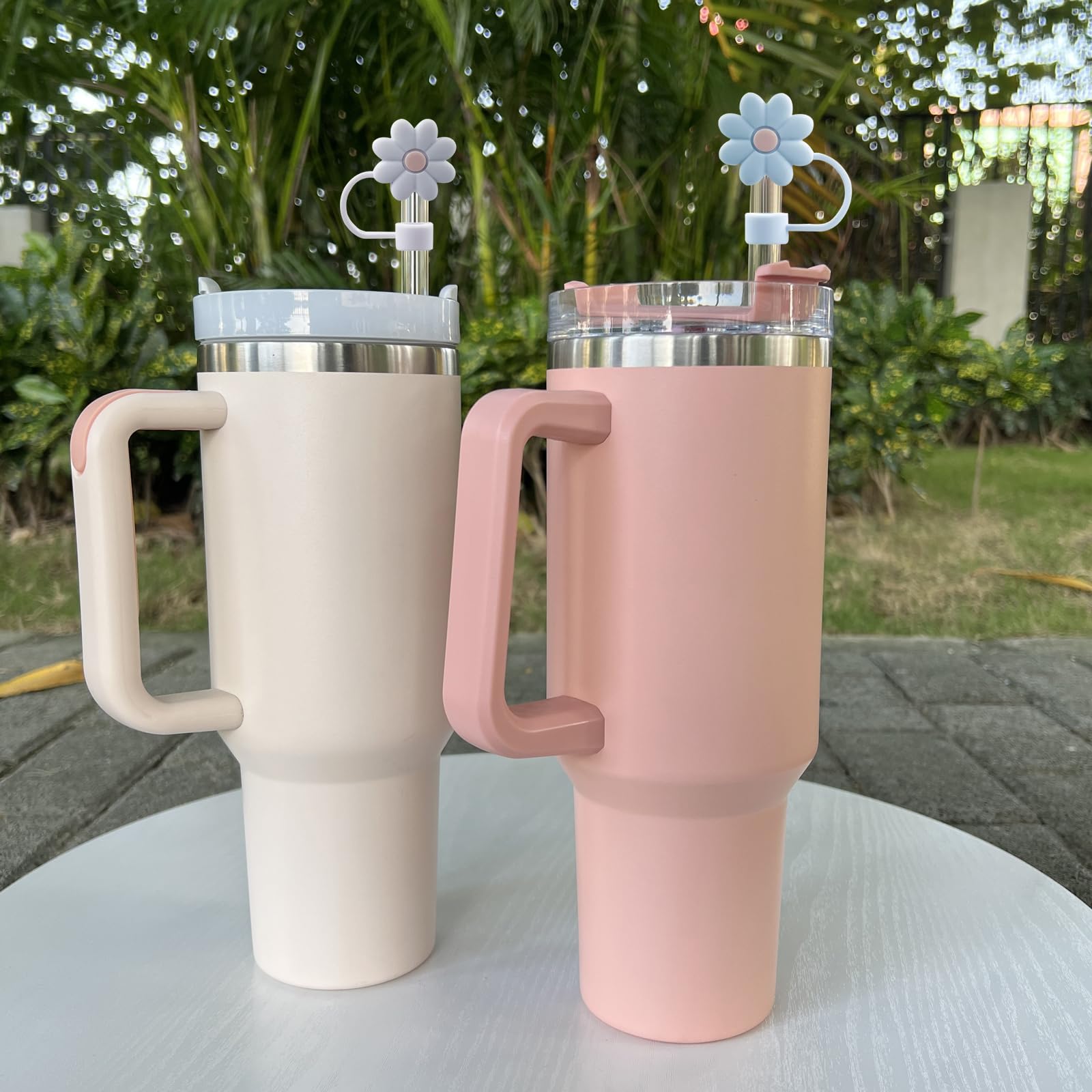 Velaco 7Pcs 0.4in/10mm Diameter Silicone Straw Covers Cap Compatible with Stanley 20 30&40 Oz Cup, Straw Toppers for Stanley 40 Oz Tumbler with Handle, Dust-Proof Straw Caps for Water Bottle