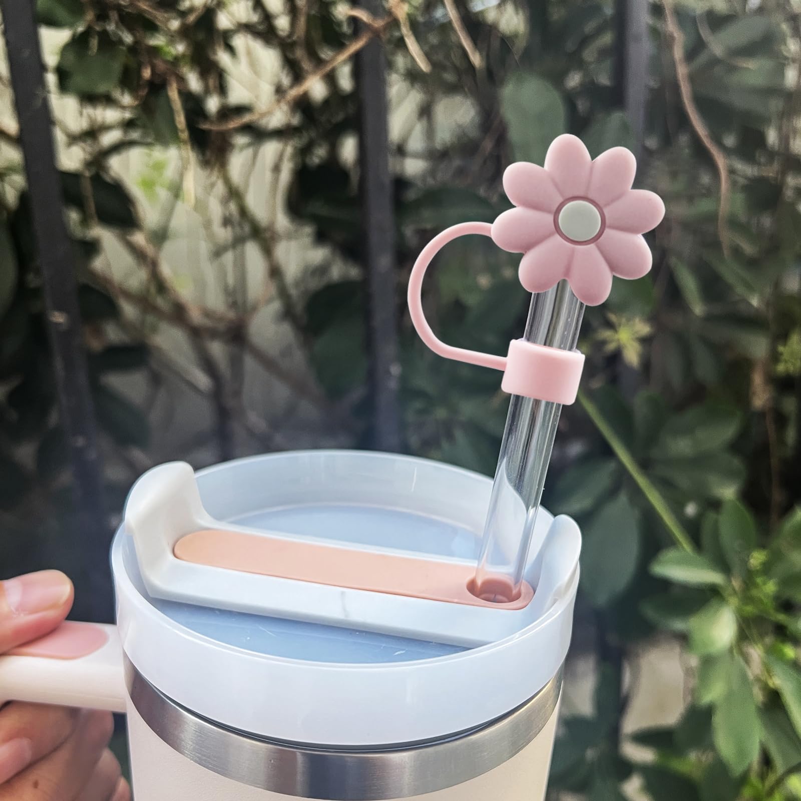 Velaco 7Pcs 0.4in/10mm Diameter Silicone Straw Covers Cap Compatible with Stanley 20 30&40 Oz Cup, Straw Toppers for Stanley 40 Oz Tumbler with Handle, Dust-Proof Straw Caps for Water Bottle
